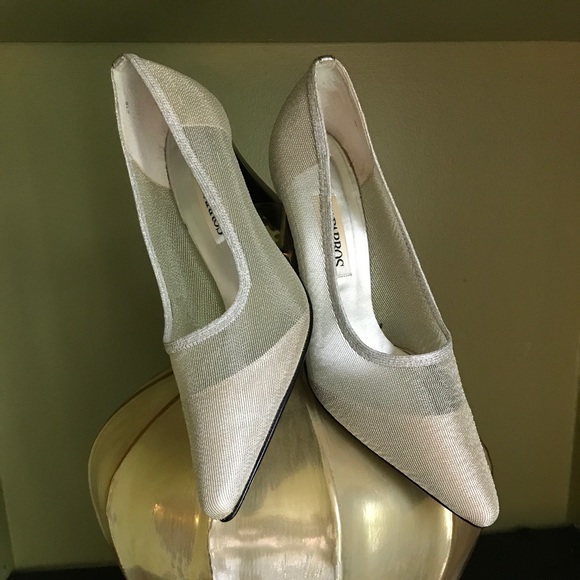 Caparros | Shoes | Caparros Silver Mesh 3 Dressy Heels So Stylish ...